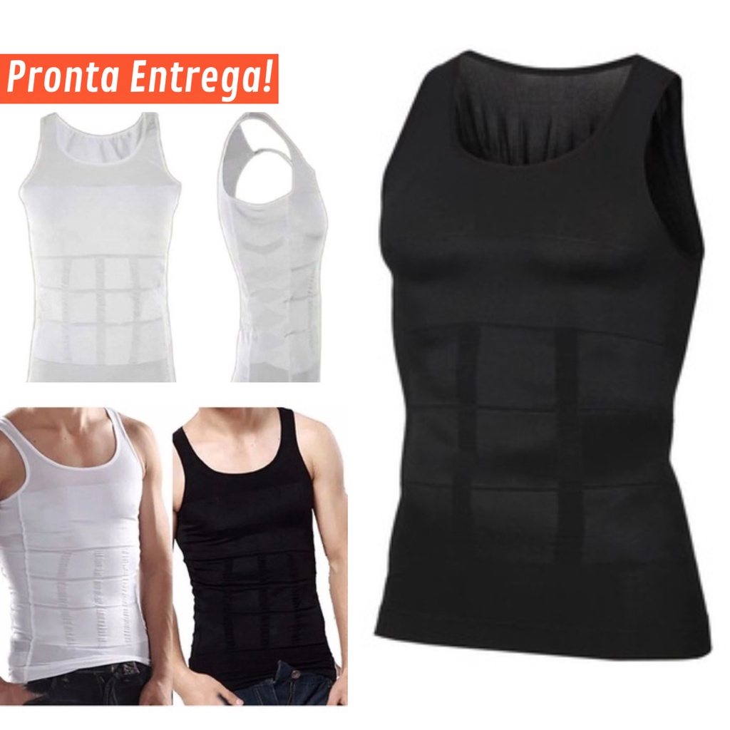Cinta Colete Fit Regata Slim Modeladora Masculina Média Compressão (C07 ...