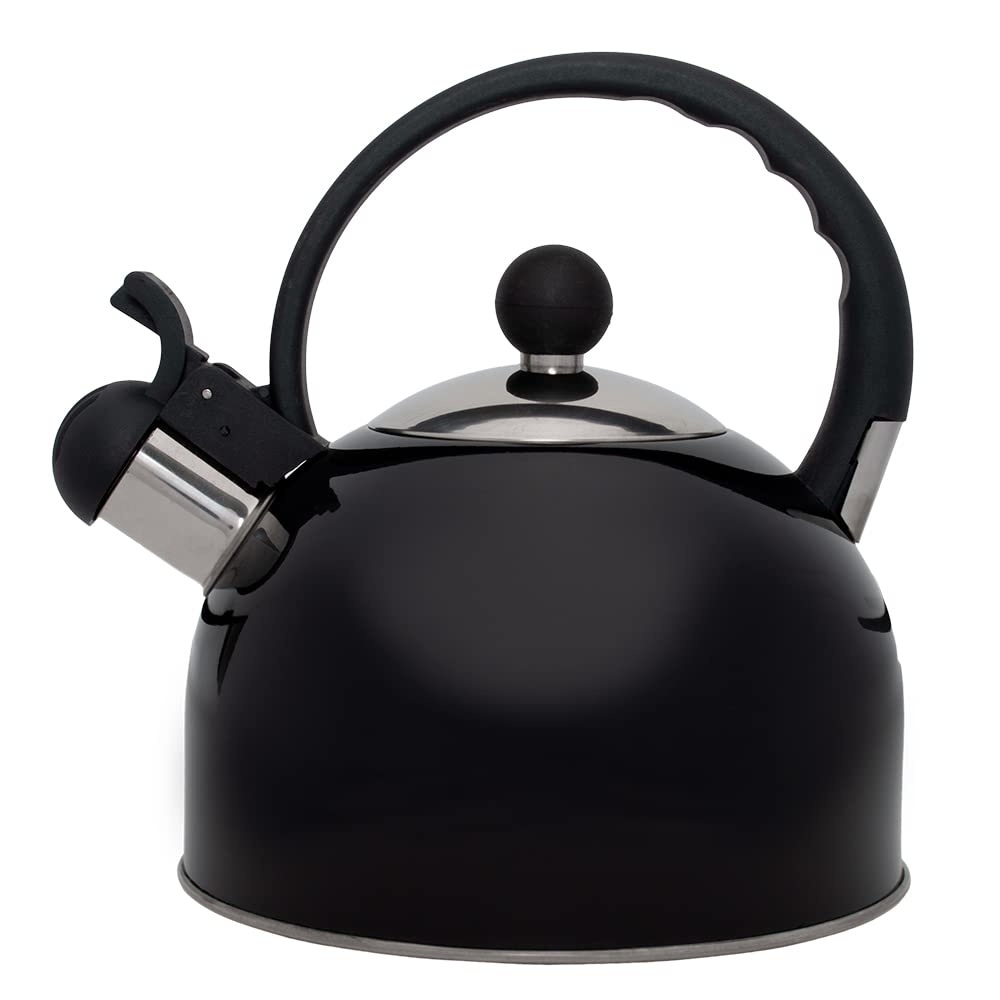 Chaleira 2 Litros Cafe Cha Com Tampa E Apito Preta Aco Inox - Mimo ...