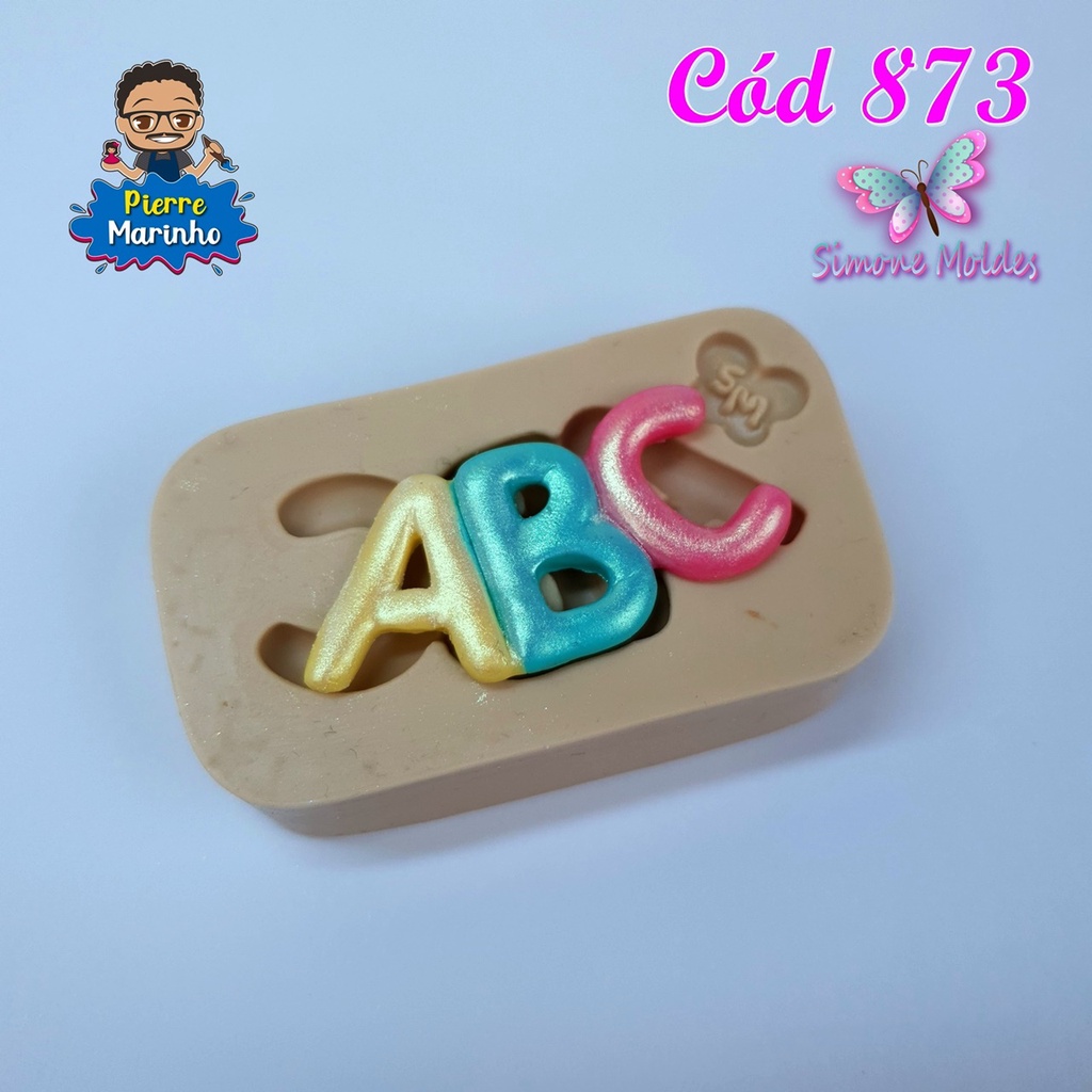 Molde de silicone - Aplique ABC cód 873 | Shopee Brasil