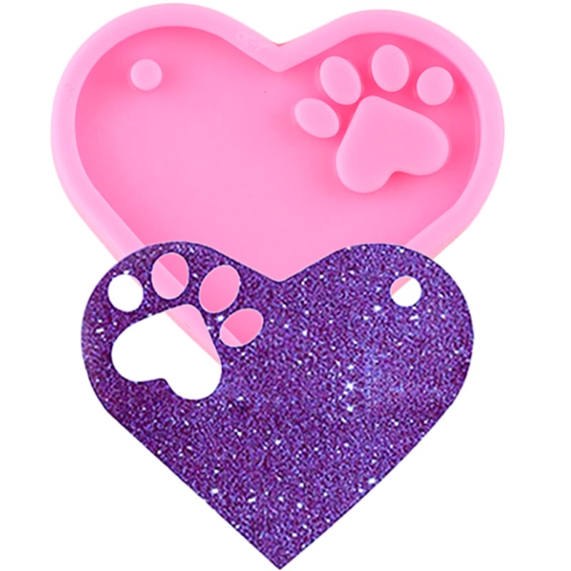 Amor Da Pata Cópia Chaveiro Silicone Moldes De Resina Epóxi Coração Do ...