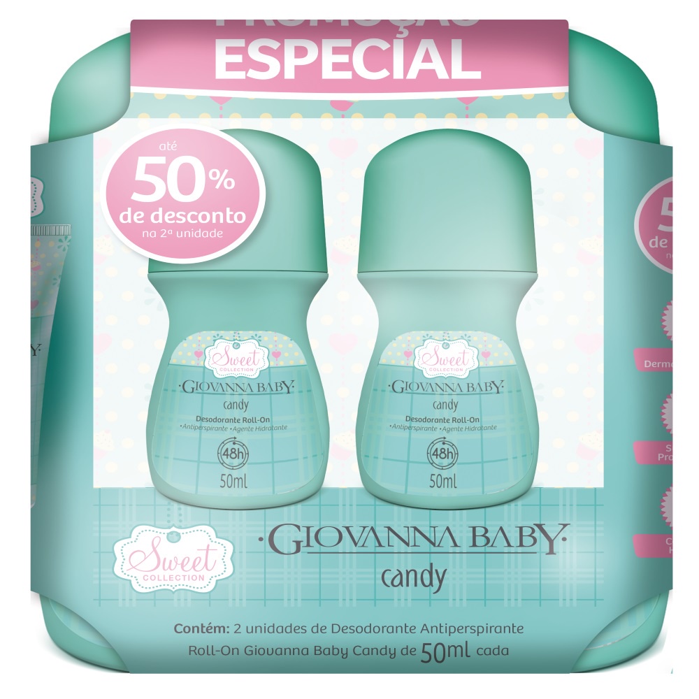 Desodorante Feminino Rolon Candy 2un Giovanna Baby 100mL | Shopee Brasil