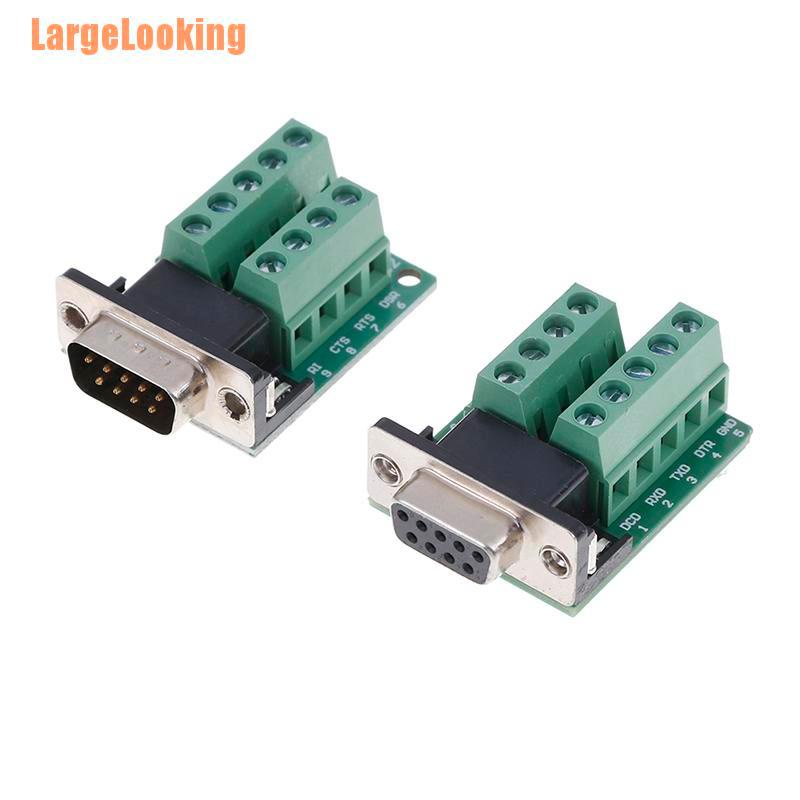 LargeLooking (~) Módulo terminal De Sinais Adaptadores DB9 Macho Fêmea RS232 serial Para ...
