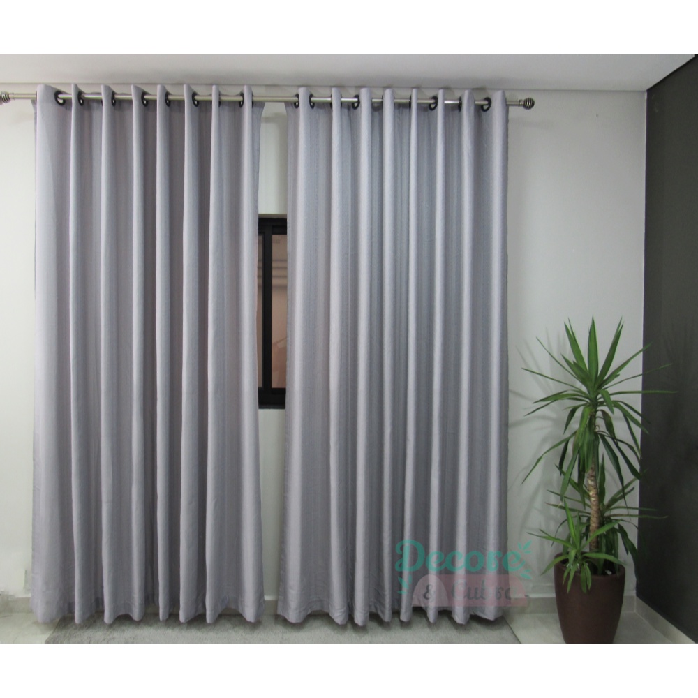 Cortina Veneza 5,40L x 2,60A (mts) - Cinza (duas fibras) | Shopee Brasil