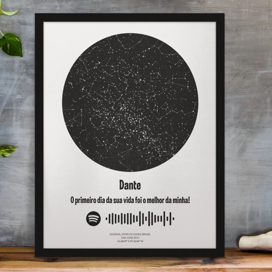 Quadro Mapa das Estrelas / Mapa Estelar / Meu Céu / PERSONALIZADO ...