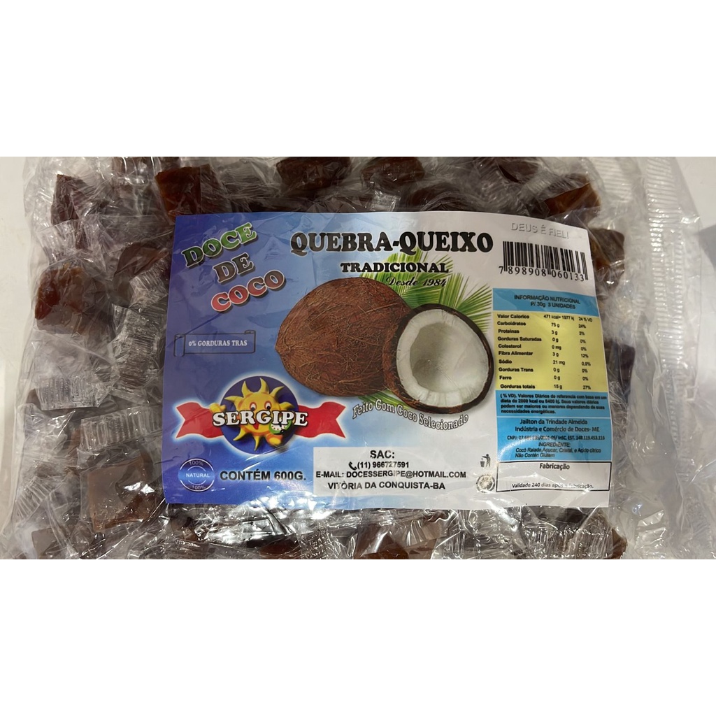 Quebra Queixo Tradicional Pacote 600G - Sergipe | Shopee Brasil