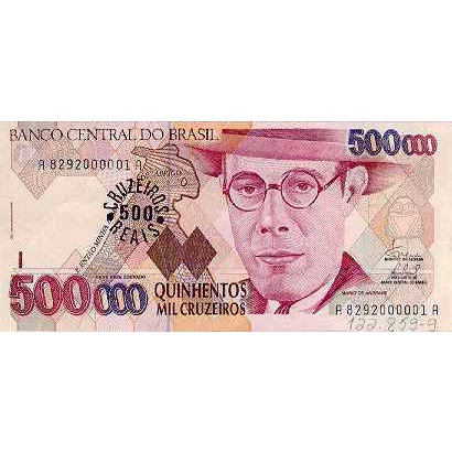 1 Cédula 500 Cruzeiros Real 1993 Original MBC | Shopee Brasil