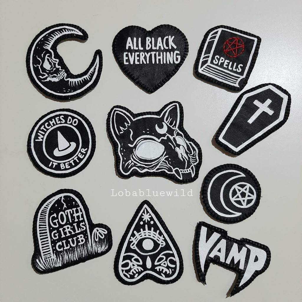 patch termocolante aplique para roupas goth - Escorrega o Preço