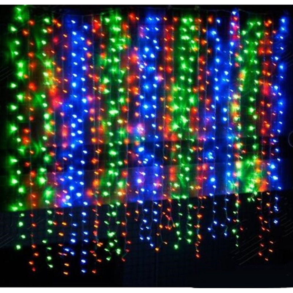 Cortina Luz De Natal Pisca Pisca Colorida De Led Colorida 320 Leds 3x3 ...
