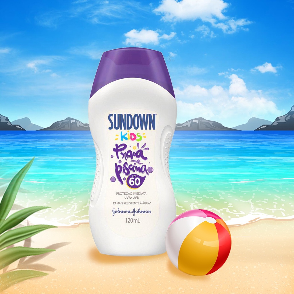 Protetor Solar Sundown Kids Praia e Piscina FPS 60 120G | Shopee Brasil