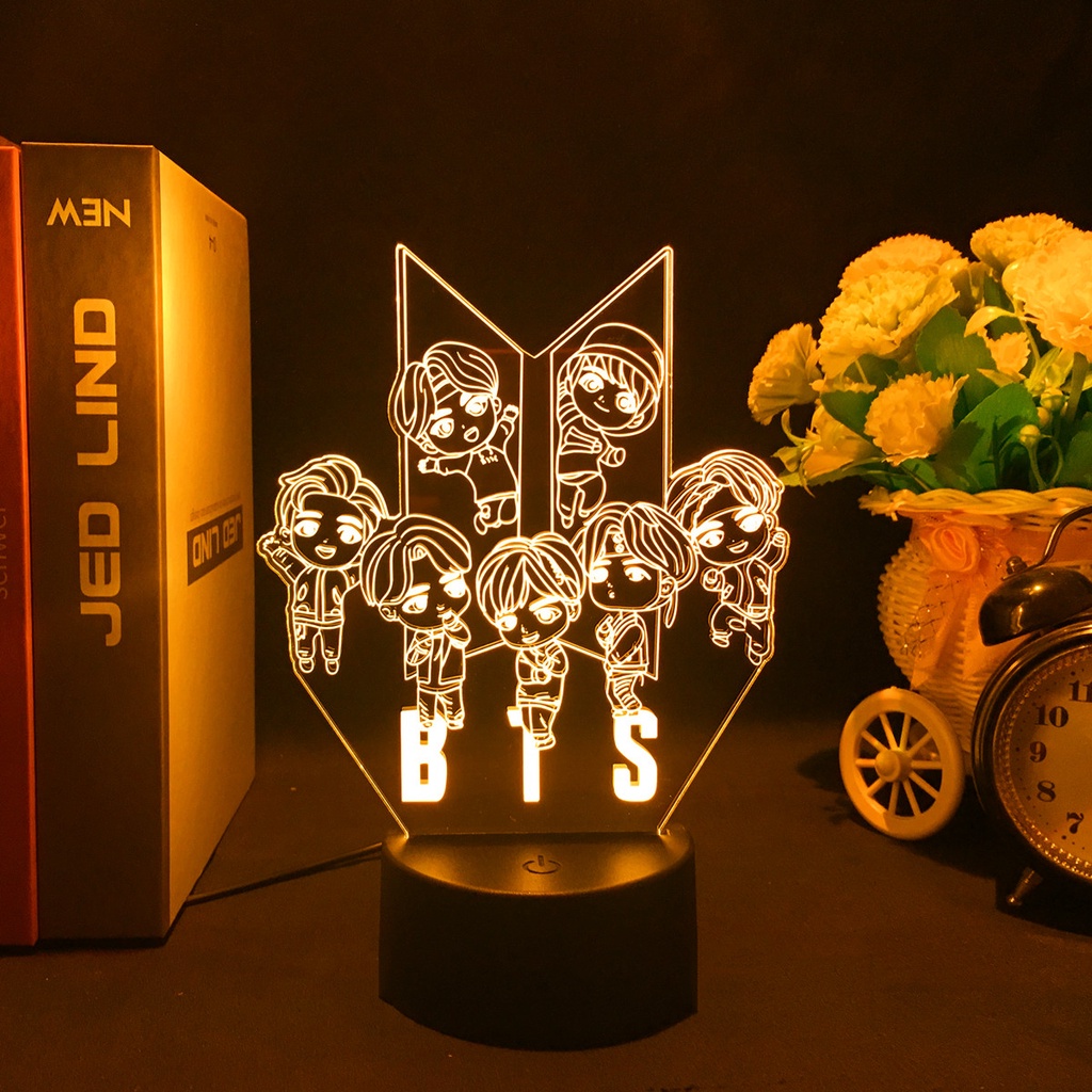 Kpop BTS Figure Luminária LED 3D Noturna Presente e Decoração | Shopee ...