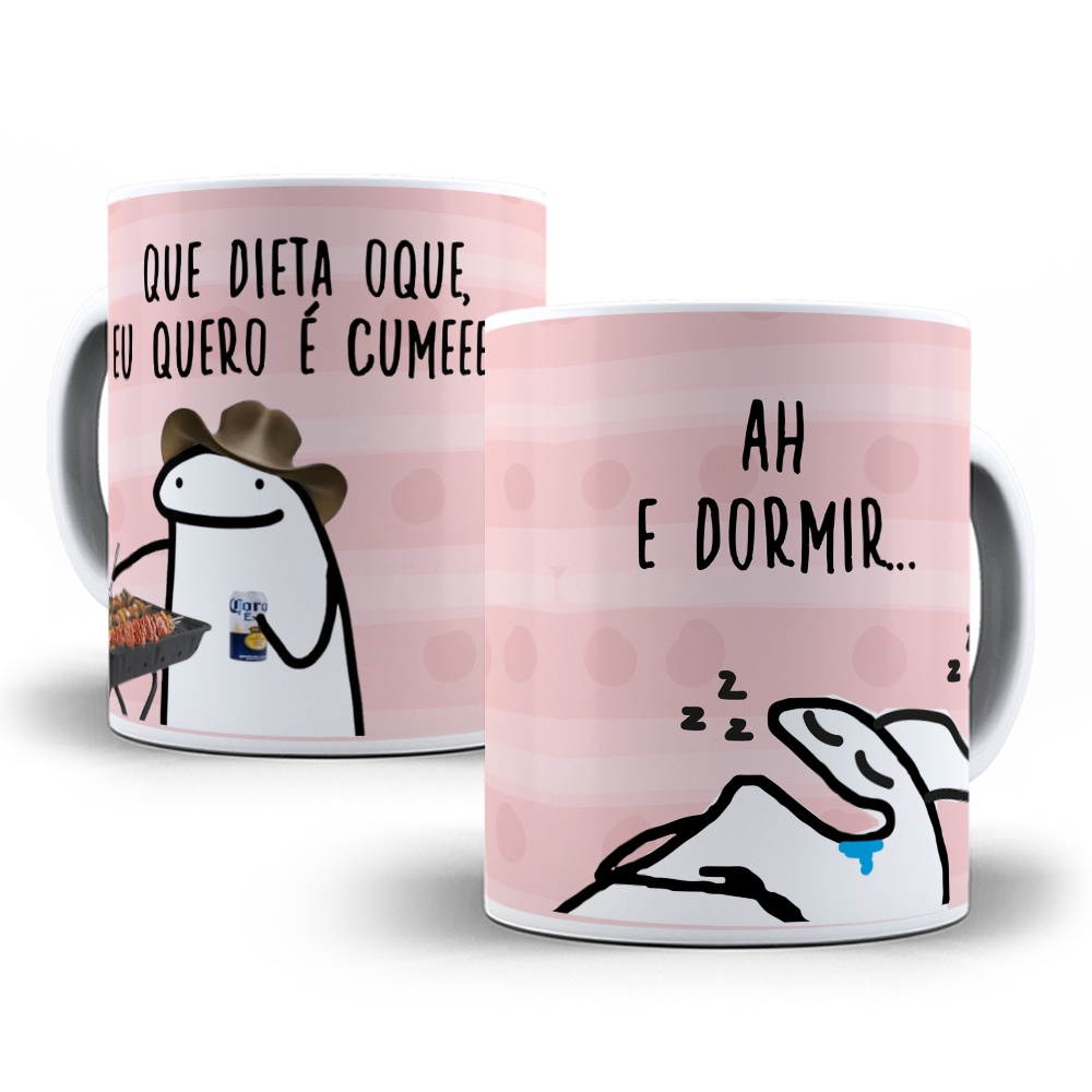 Caneca Flork Que Dieta O Que Eu Quero Comer E Dormir Bento Meme ...