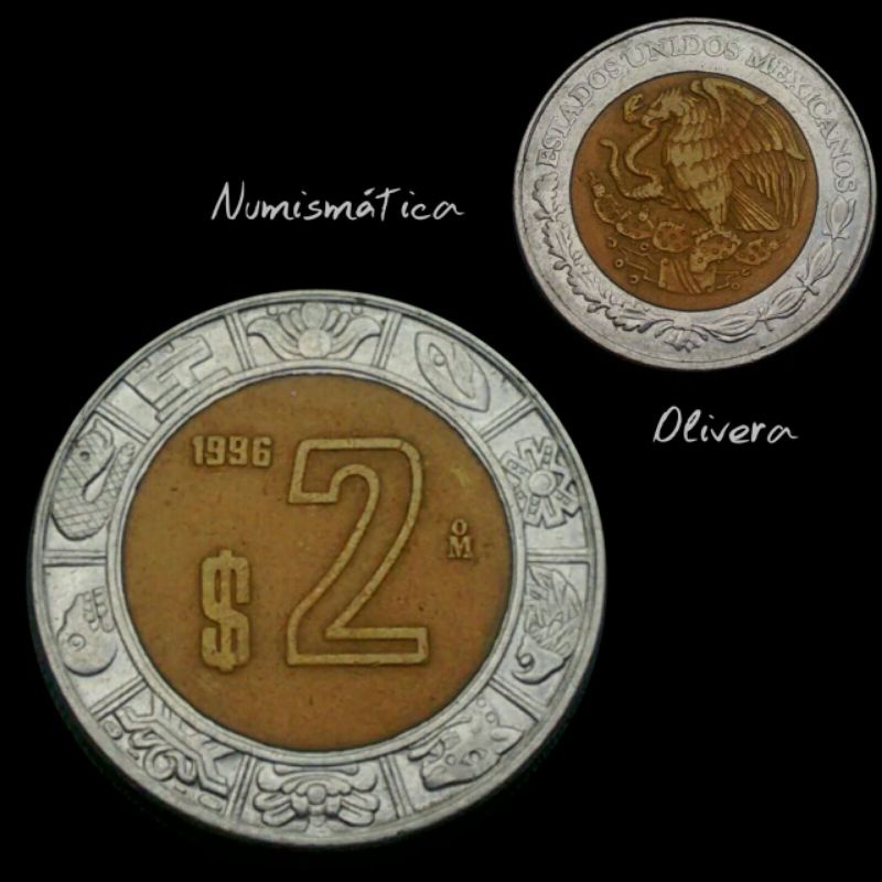 Moeda antiga 2 pesos Bimetálica - México. L.: 0326 | Shopee Brasil