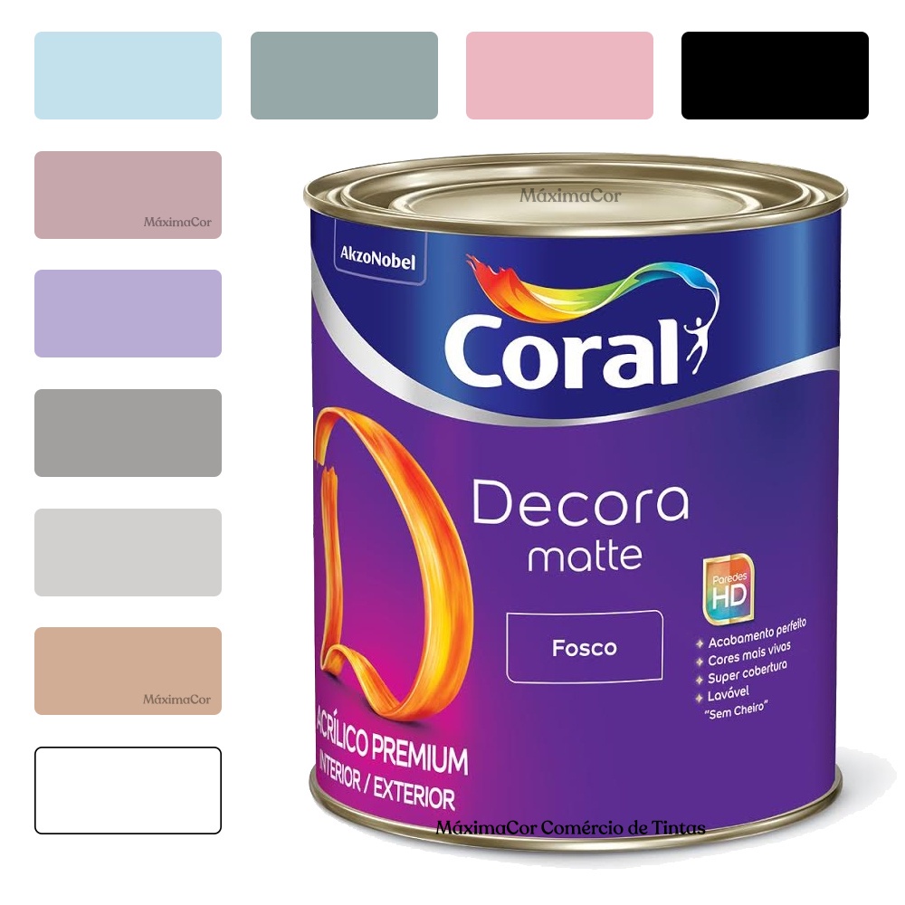 Tinta Acrílica Fosca Decora Matte Lavável Coral 800ml | Shopee Brasil