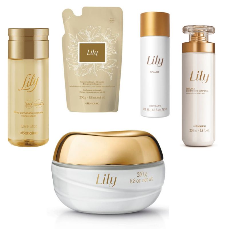 Lily Acentinado Creme Hidratante, Refil, Body Spray, Bruma O Boticário ...