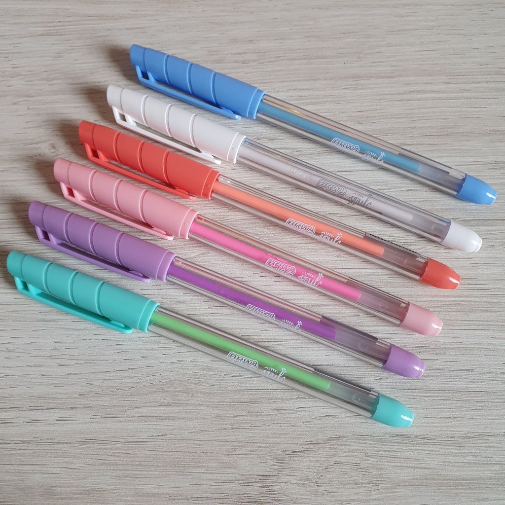 Caneta em Gel BRW Tom Pastel Branca 1.0mm - Kit e Unidade | Shopee Brasil