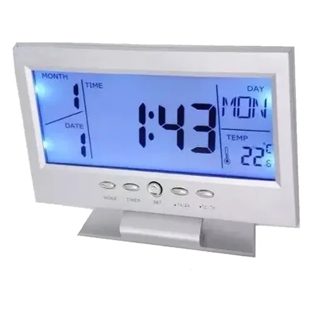 Relógio De Parede Mesa Digital Data Temperatura Alarme Pilha | Shopee Brasil