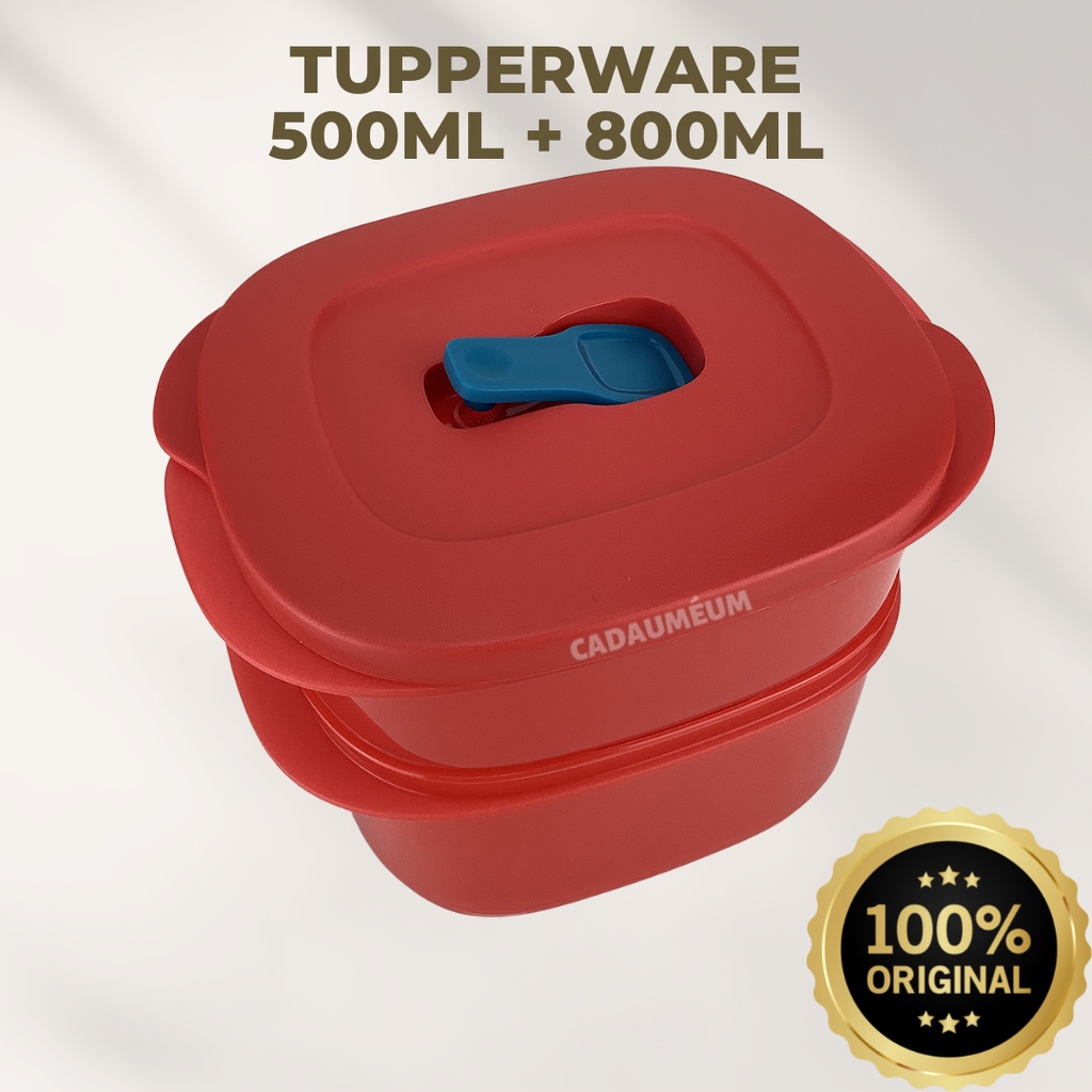 Marmita Tupperware Cristalwave Dupla 500ml e 800ml | Shopee Brasil