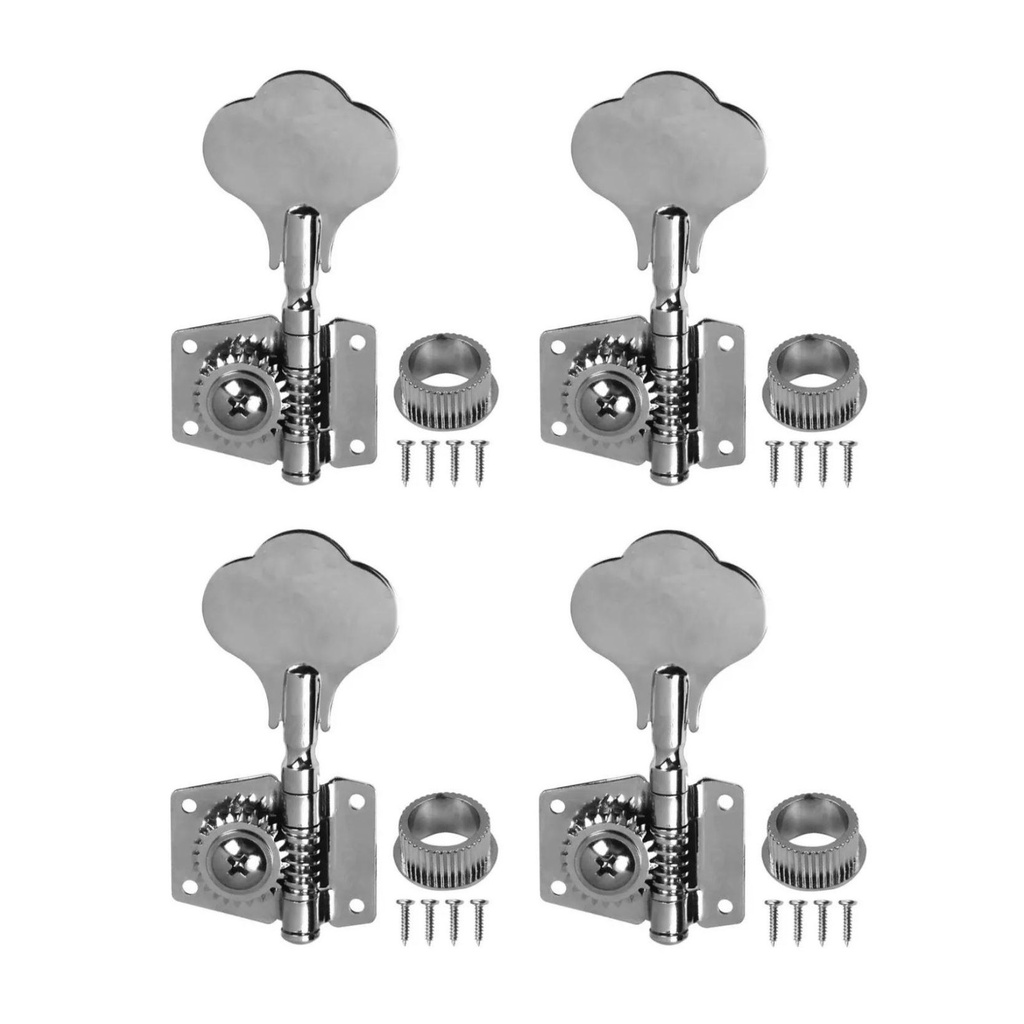 Jogo Tarraxa Baixo 4 Cordas Jazz Bass Completo Cromada Prata | Shopee ...