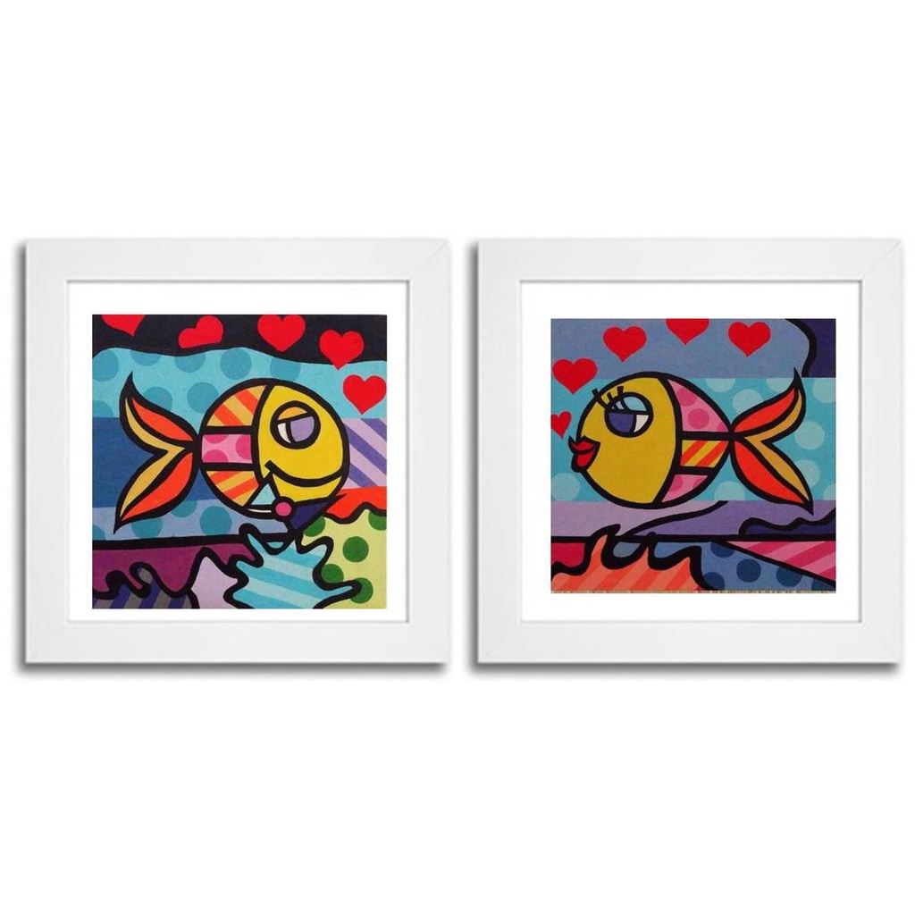 Quadros Decorativos Peixes Estilo Romero Brito | Shopee Brasil