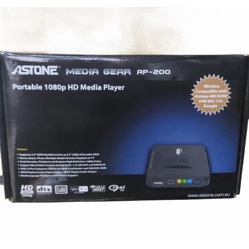 Media Player Astone Ap-200 1080p Hdmi Rmvb/ Mkv/Avi | Shopee Brasil