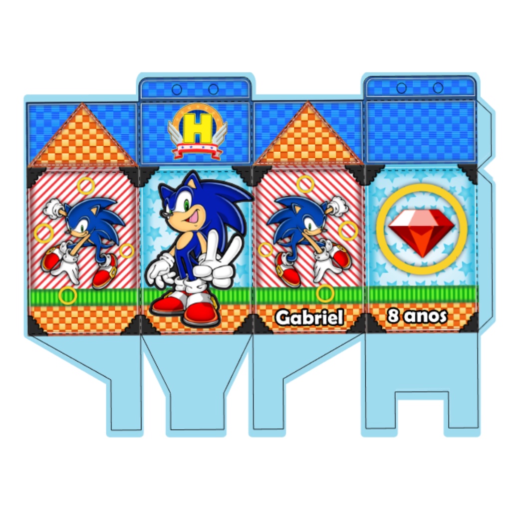 10 caixas milk personalizadas Sonic lembrancinha festa infantil arte ...