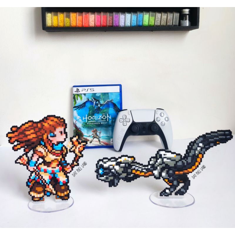 Totens colecionáveis em Pixel Arte - Aloy e V igia de Horizon | Shopee ...