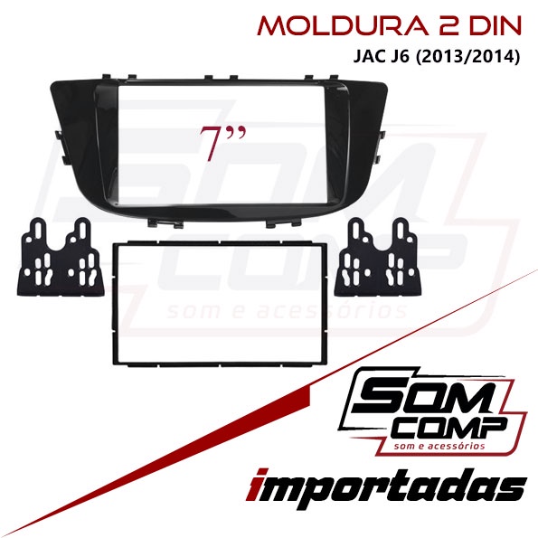 Moldura para painel carro Jac J6 black piano 7 polegadas | Shopee Brasil