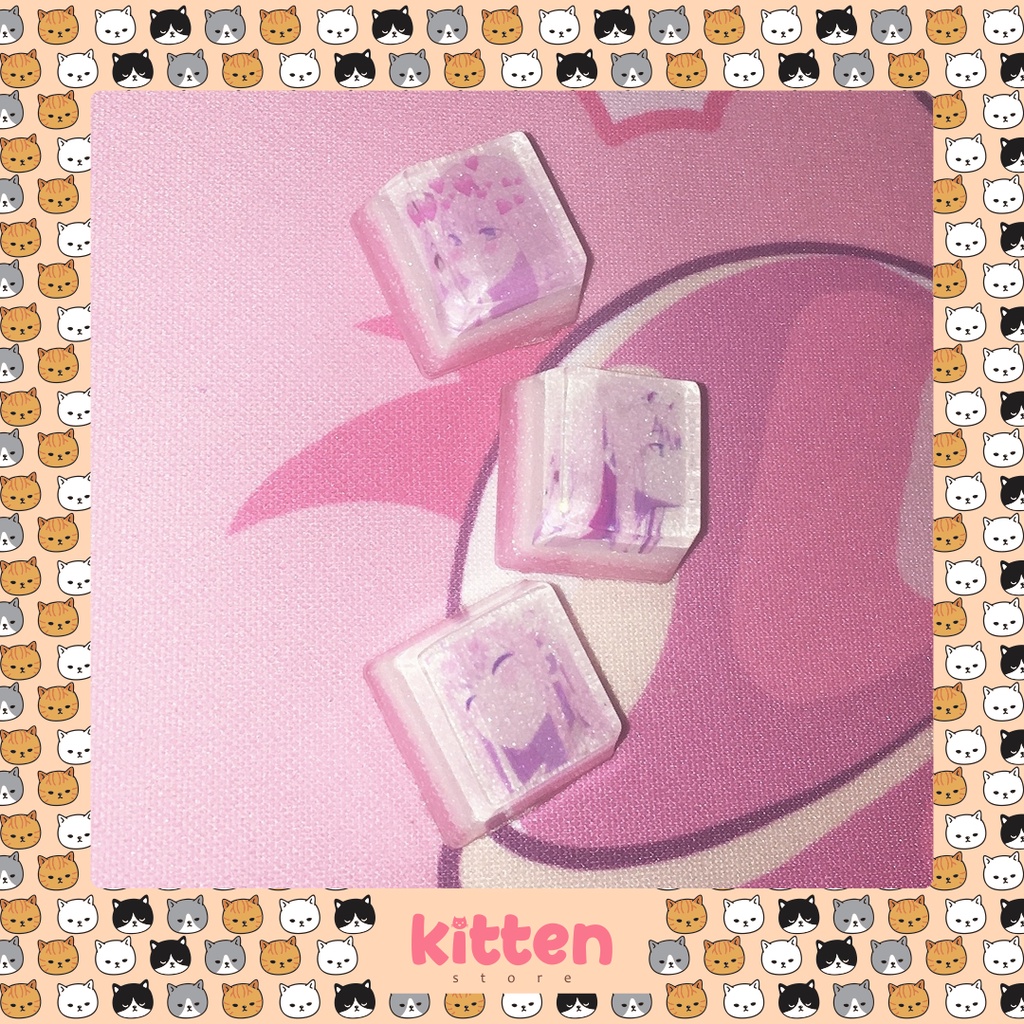 Keycaps para teclado mecânico translucidas com glitter ZERO TWO darling ...