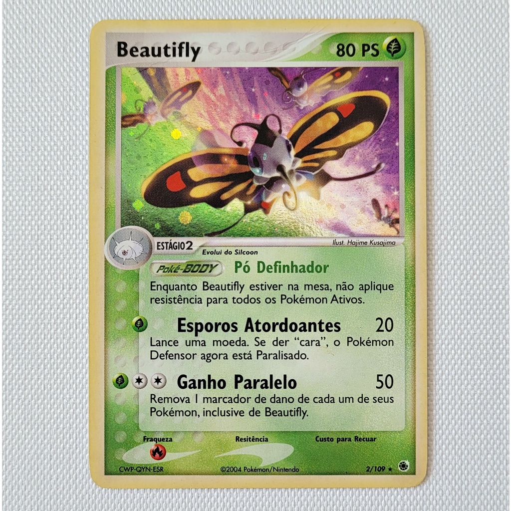 Carta Antiga Pokemon Beautifly 2/109 Holo Rare Ex Ruby & Sapphire ...