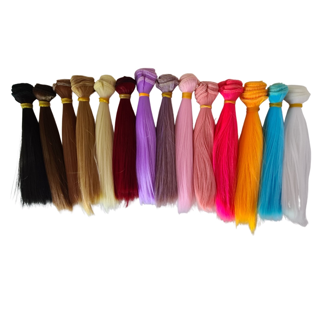 Cabelos sintéticos para amigurumis e bonecas (resistência térmica) 15 ...