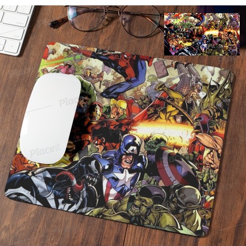 HERÓIS MARVEL - MOUSE PAD LATEX | Shopee Brasil
