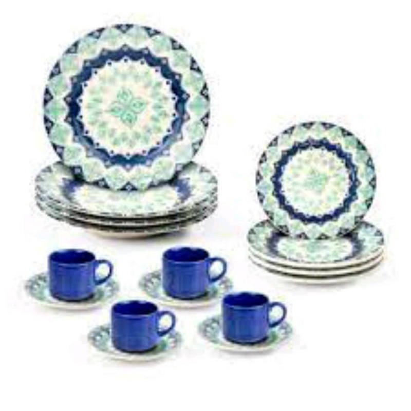 Aparelho de jantar porcelana 20 peças Biona | Shopee Brasil