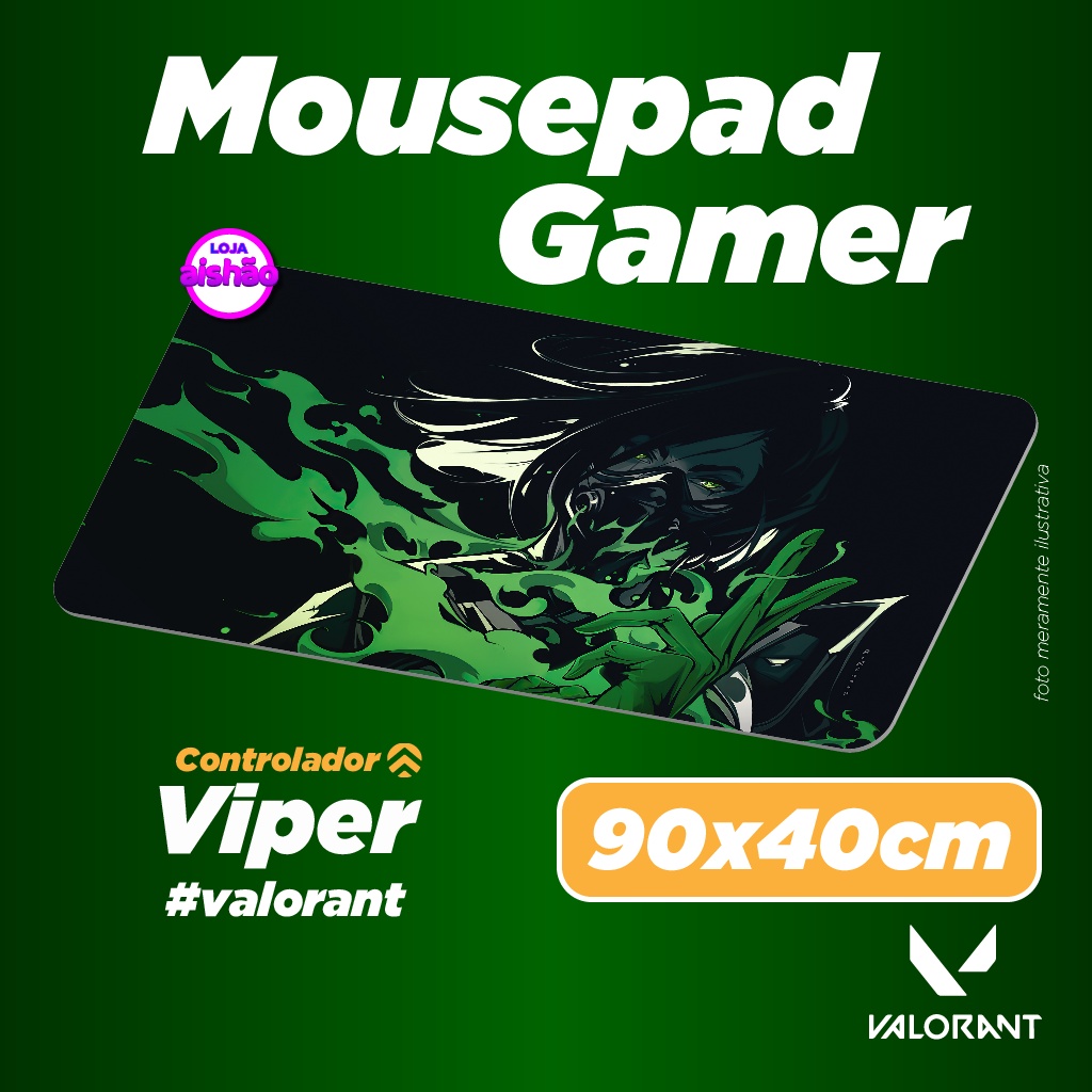 Mousepad Gamer Personalizado - Viper Valorant - 90x40cm | Shopee Brasil