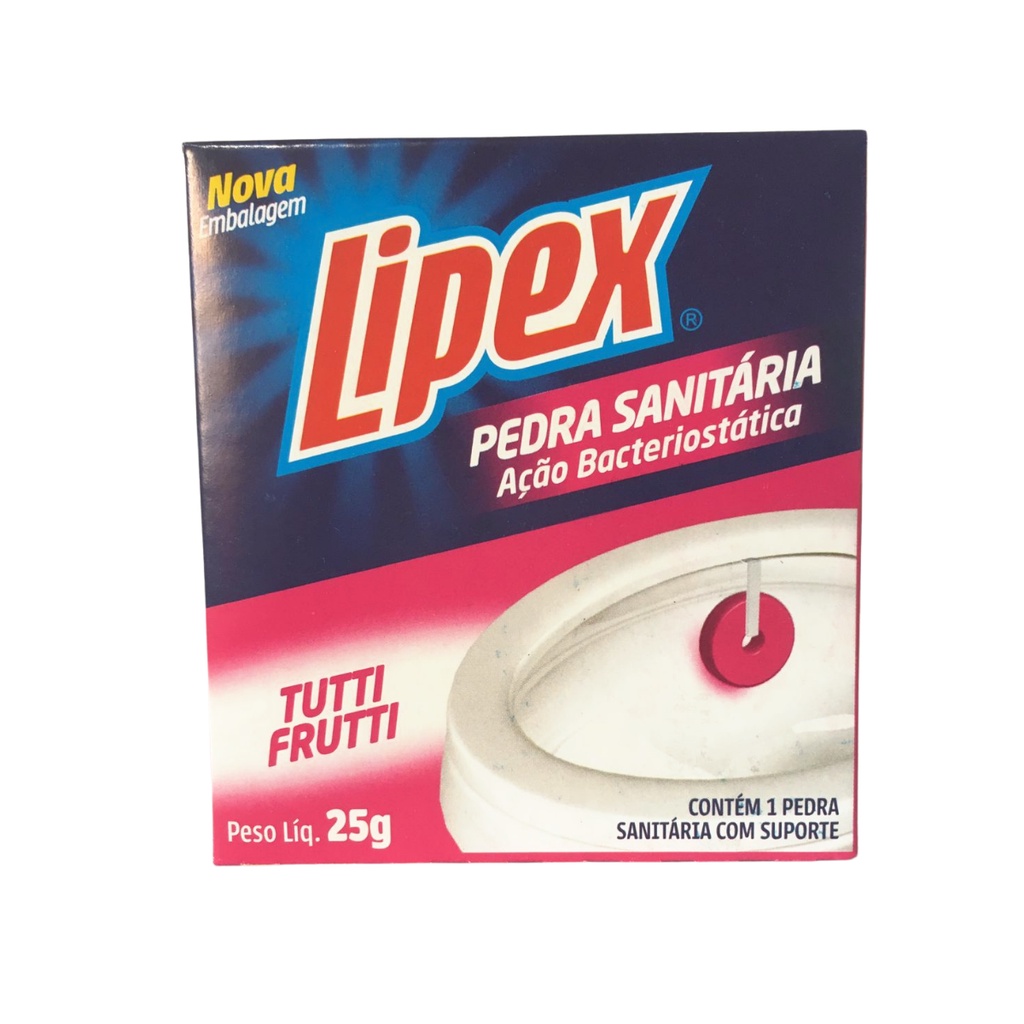Pedra Sanitária Lipex 25g Ação Bacteriostática Tutti Frutti | Shopee Brasil