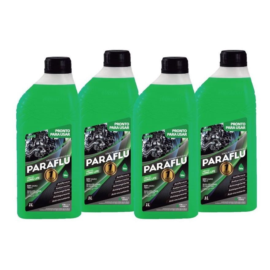Kit 4 Litros Aditivo Radiador Paraflu Verde Pronto Para Uso | Shopee Brasil