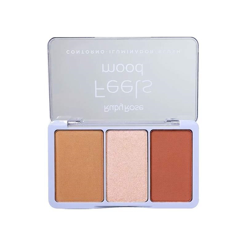 PALETA DE CONTORNO ILUMINADOR E BLUSH( T30)COR 02 FEELS MOOD - RUBY ROSE HB7526 | Shopee Brasil