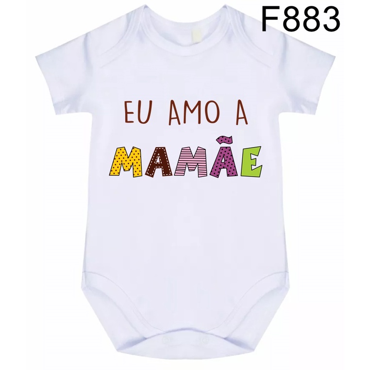 Body Roupa de Bebê Frases Eu Amo a Mamãe F883 | Shopee Brasil