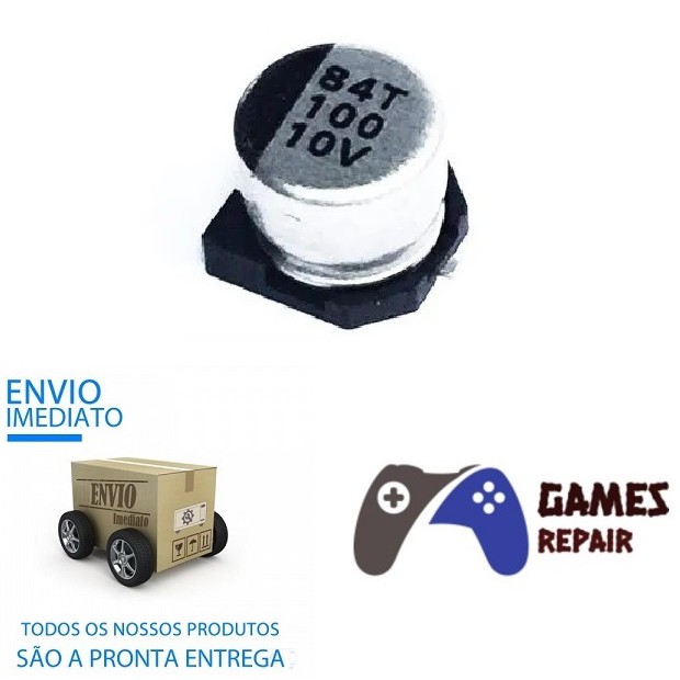 Kit 3 Unidades Capacitor 100uf 10v SMD Sony Playstation PS2 II 2 ...