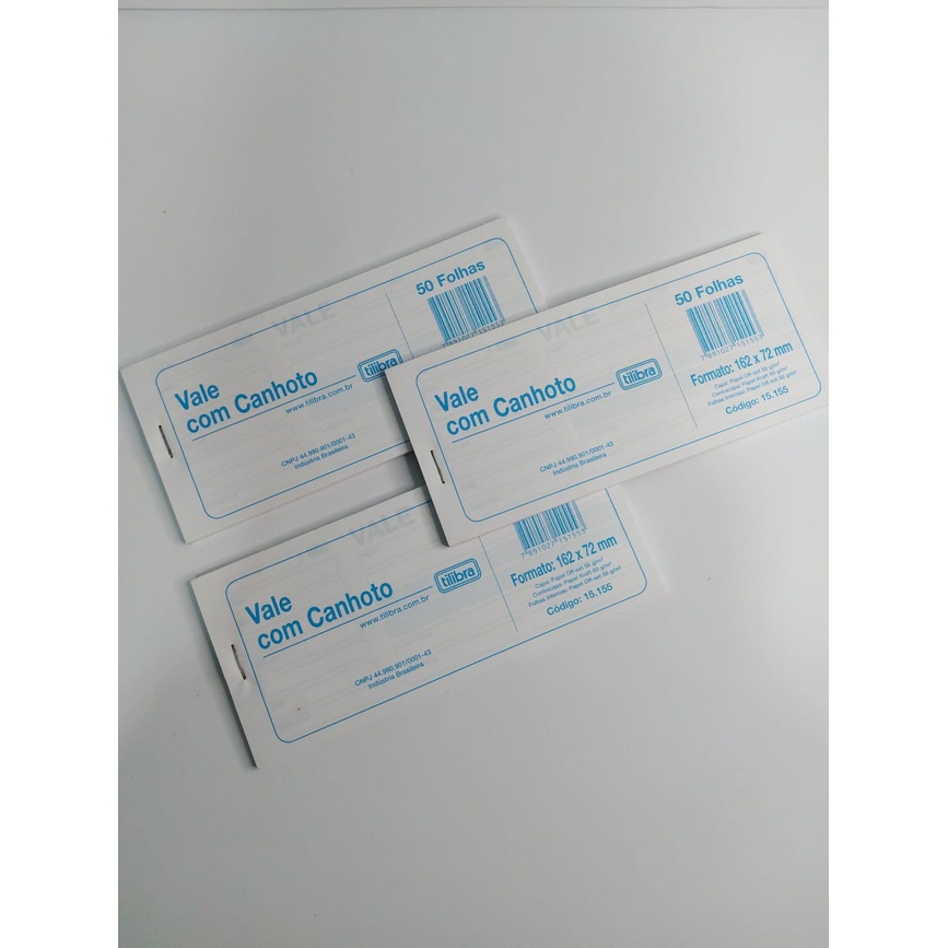 Vale com canhoto 50 folhas Tilibra | Shopee Brasil