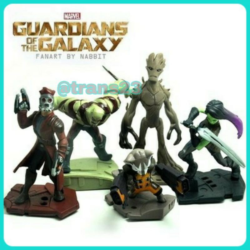 Conjunto Guardi @ @ Ões Da Galáxia De 5 Display Bolo Topper Miniatura ...