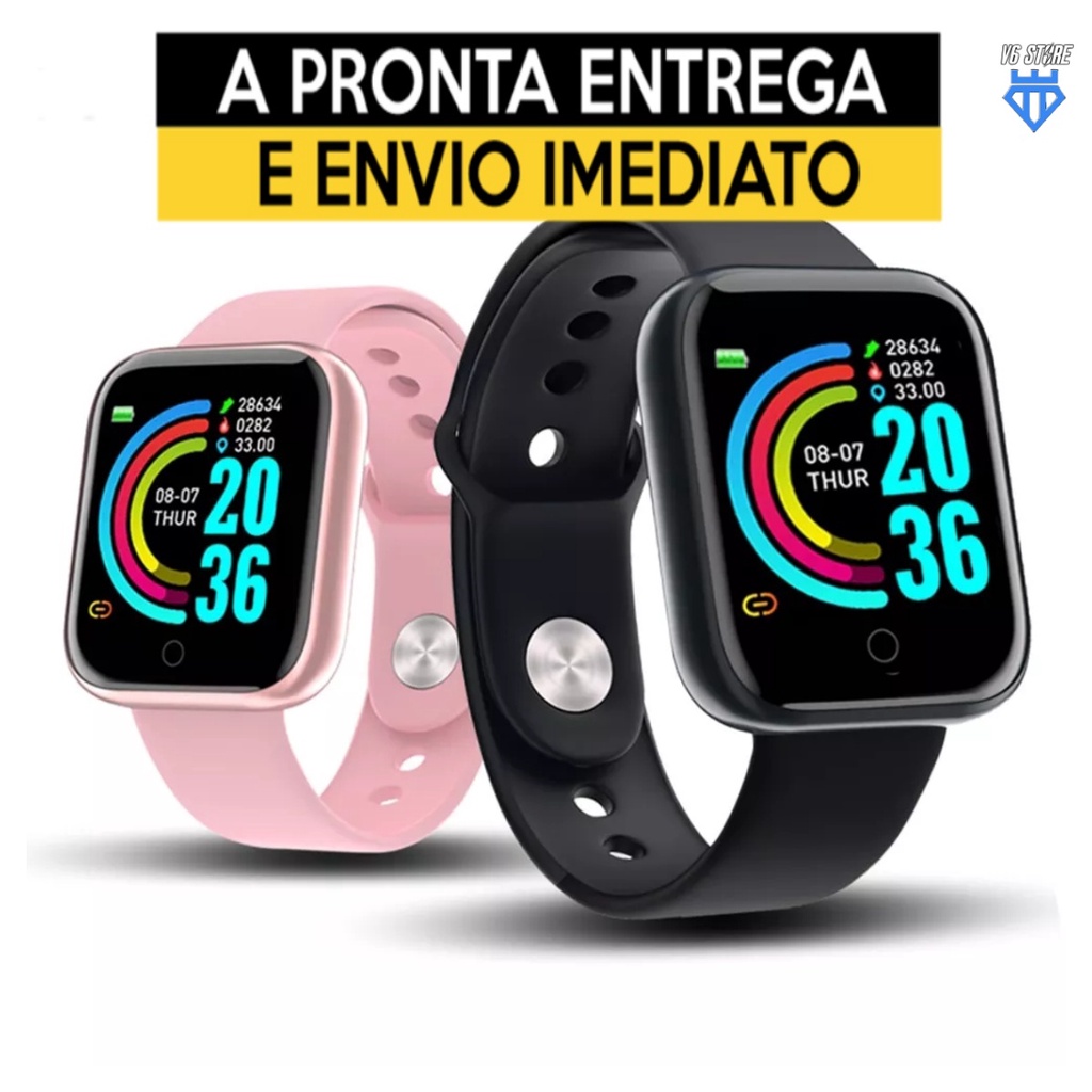 Smartwatch Y68 D20 Macaron Relógio Inteligente Coloca Foto na Tela ...