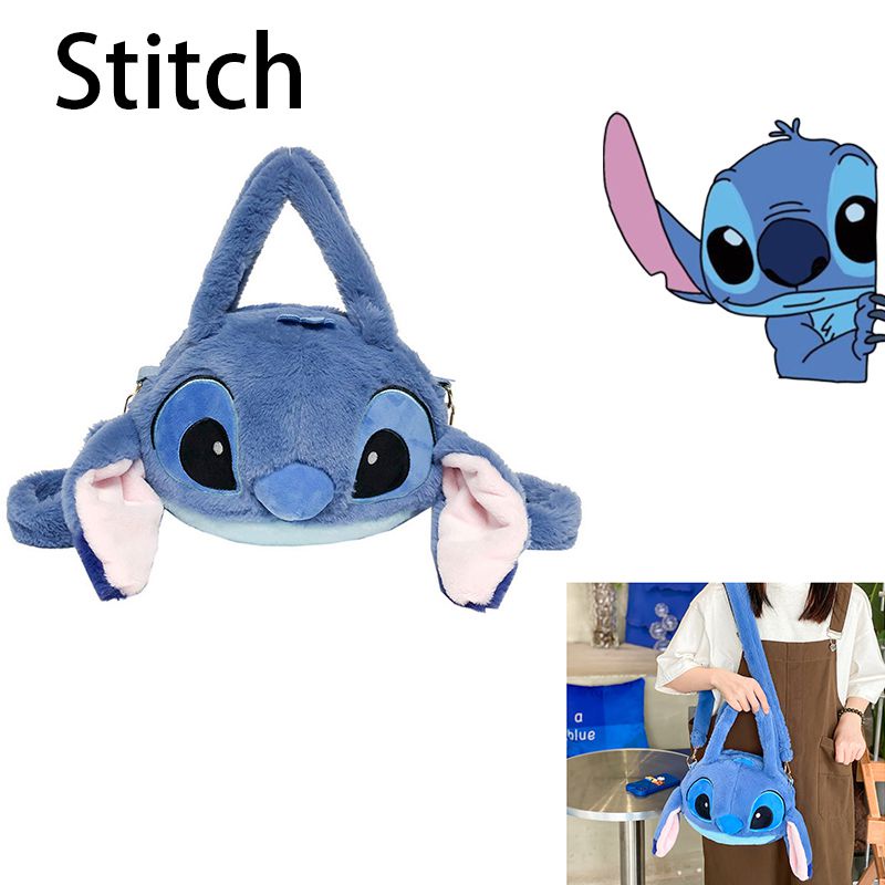 Disney Lilo & Stitch Cartoon Stitch Plush Handbag Cute Messenger Bag ...