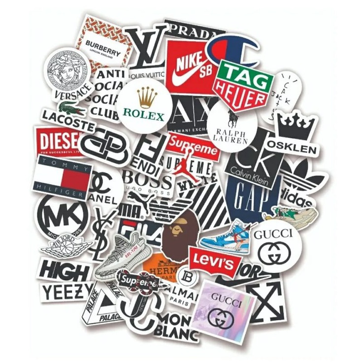 49 Adesivos Sticker Hype Marcas Famosas Stickers Bombs | Shopee Brasil