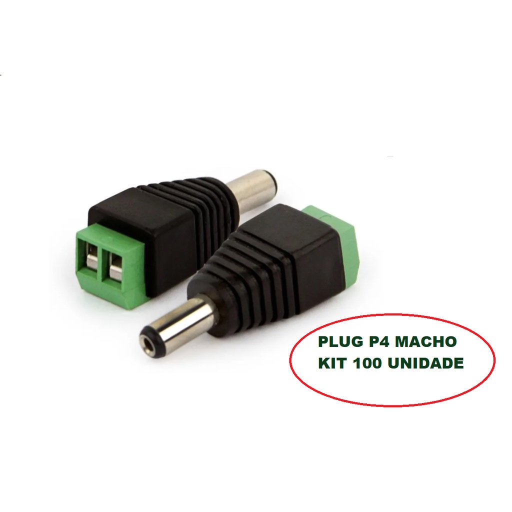 Kit 100 Conectores Plug P4 Macho com Borne Kit 100UN | Shopee Brasil