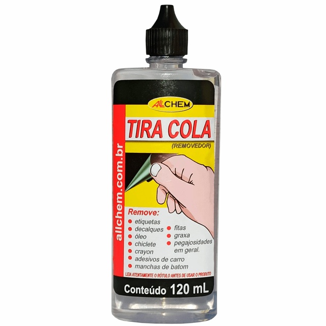 Tira Cola Remove Grude Cola Chiclete Adesivo 120ml e 30ml Allchem ...