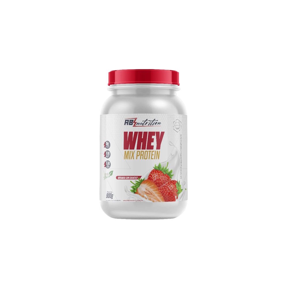 Whey Mix Protein Concentrado Morango 900g Absolut Nutrition | Shopee Brasil