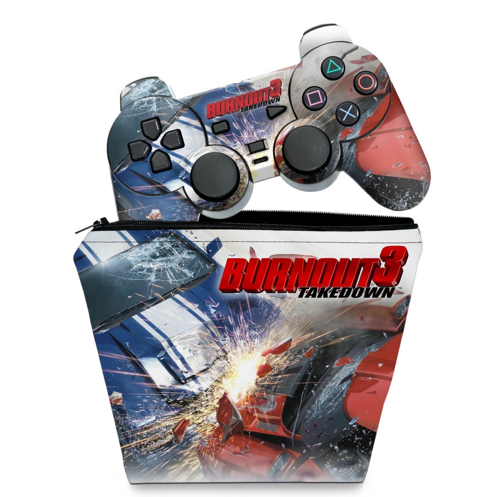 Capa Case e Skin Adesivo PS2 Controle - Burnout 3 | Shopee Brasil