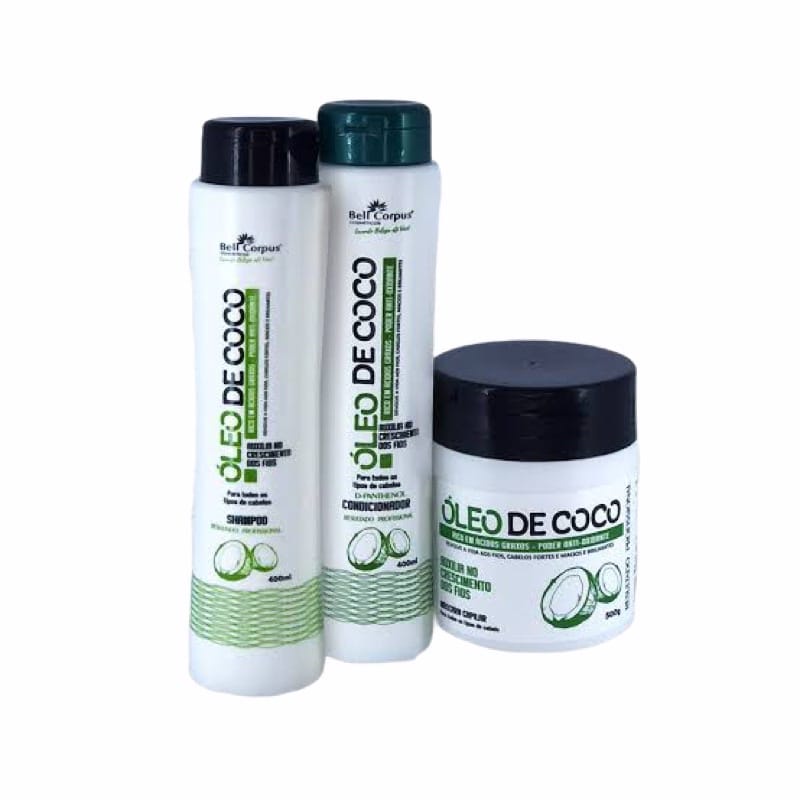 Kit Capilar Óleo de Coco Bell Corpus - 3 Itens | Shopee Brasil