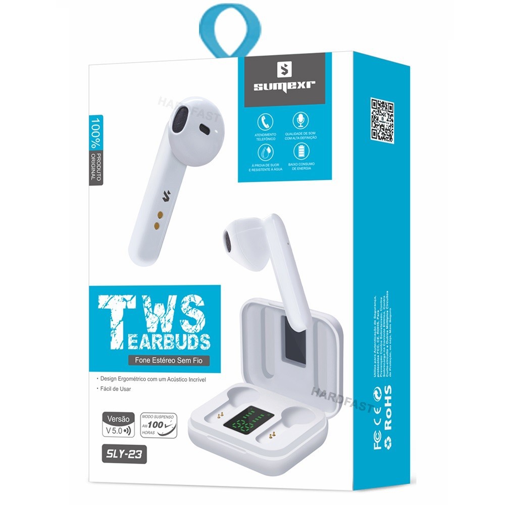 Fone Ouvido Mini Sem Fio Sumexr Sly23 Hearbuds Foninho Bluetooth 5.0 ...
