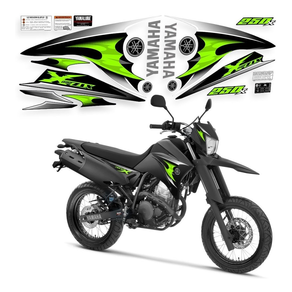 Adesivo moto Lander 250X Faixas adesivas Xtz Lander 250 X Cores Únicas ...